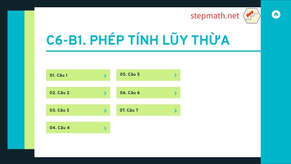 11-C6-B1. PHÉP TÍNH LŨY THỪA | Genially