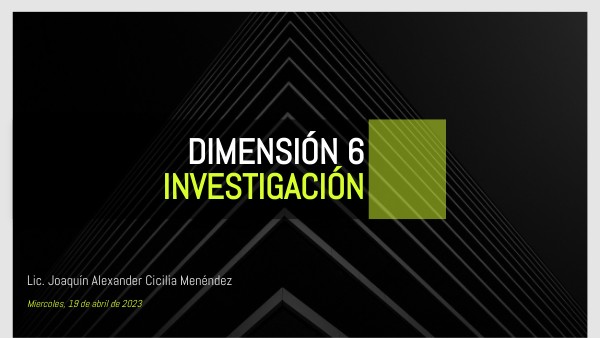 DIMENSIÓN 6 INVESTIGACIÓN