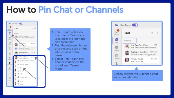 Teams Pins and Notifications | Genially