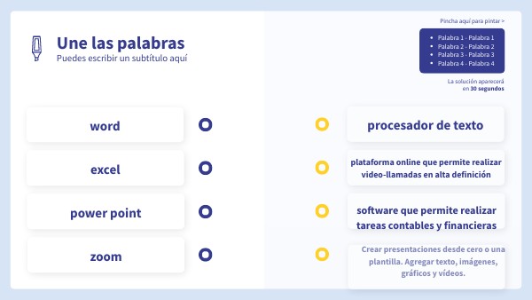 UNE PALABRAS | Genially