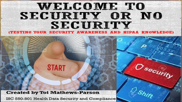 Security or No Security (Created by Toi Mathews-Parson) | Genially