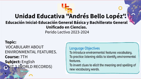 lesson 1 UNIT 3 (7th) | Genially