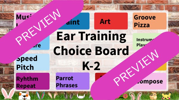 PREVIEW - Ear Training- Music Choice Board