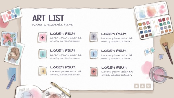HORIZONTAL ART LIST