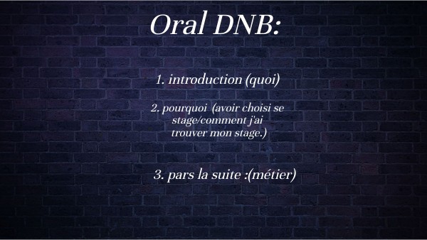 Oral de dnb