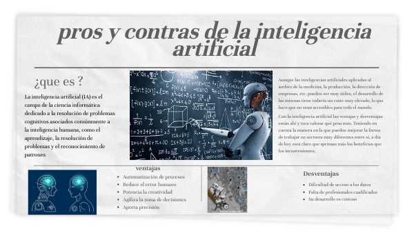 pros y contras inteligencia artificial | Genially