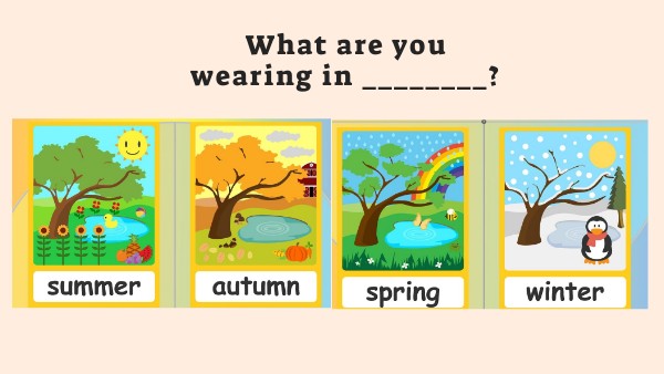 Clothing during season- Drag and drop | Genially