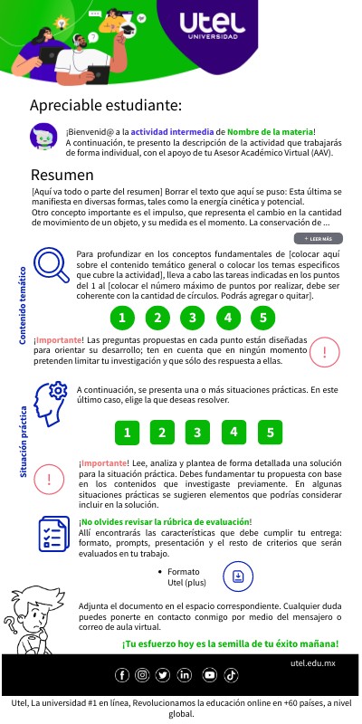 Plantilla Actividad Intermedia Utel plus