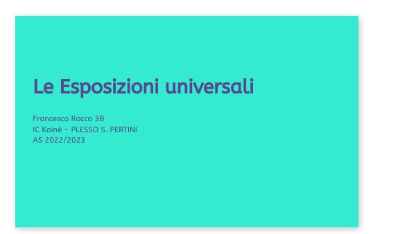 Presentazione esame Rocco Francesco