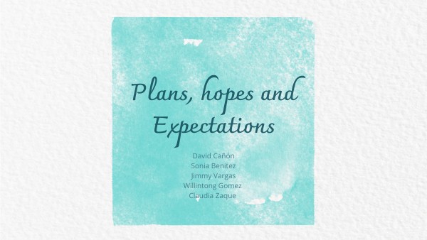 Task 2 - Plans, hopes and expectations