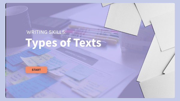 TYPES OF TEXTS | Genially
