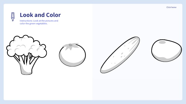 Look and Color | Vegetables | Genially