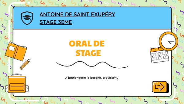 diapo oral de stage | Genially