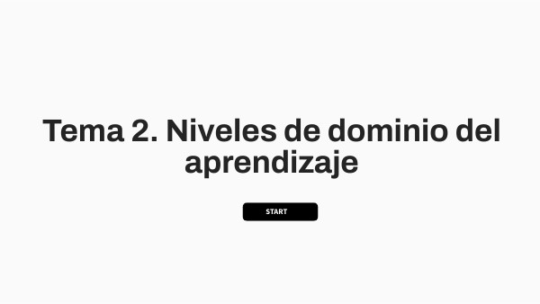 Tema 2. Niveles de dominio del aprendizaje