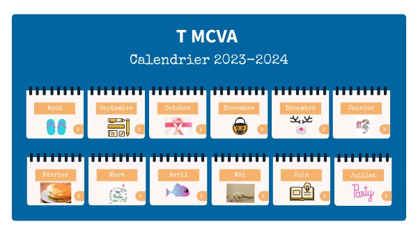 Calendrier T MCVA - 2023-2024 | Genially