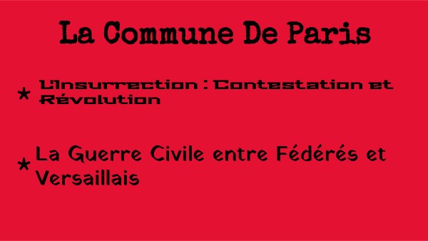 La Commune De Paris