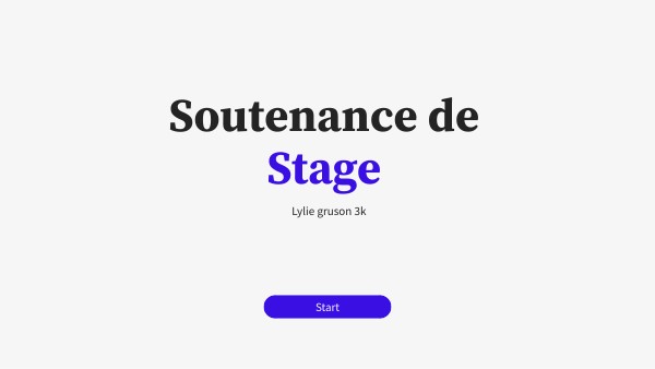 Soutenance de stage | Genially