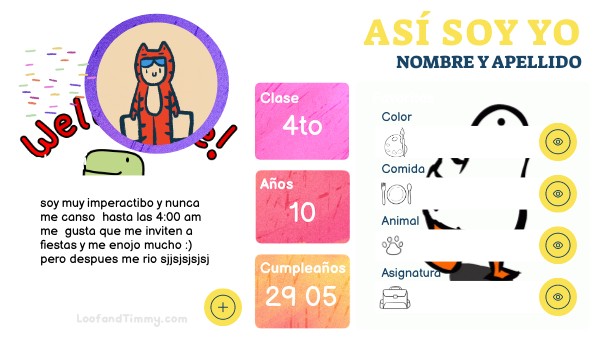 TARJETA ASÍ SOY YO