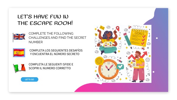 Escape Room - English (Daily Routine) | Genially