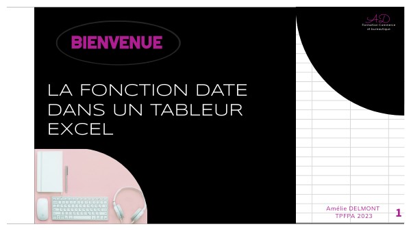 Formation Excel la fonction date | Genially