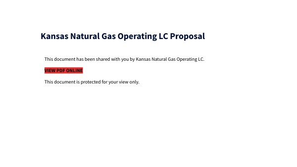Kansas Natural Gas Operating LC Proposal