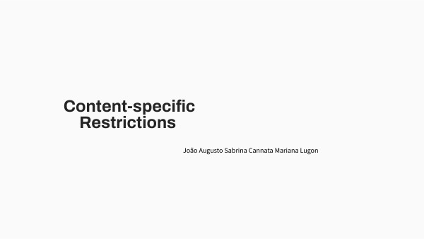 Content Specific Restrictions | Genially
