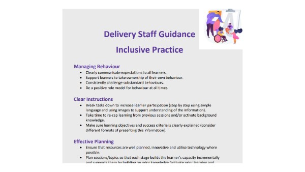 Inclusive Practice Delivery Staff Guidance