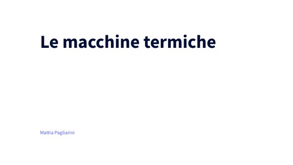 Le macchine Termiche