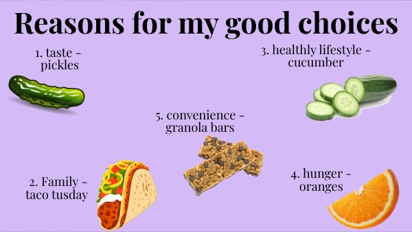 reasons for my good choices