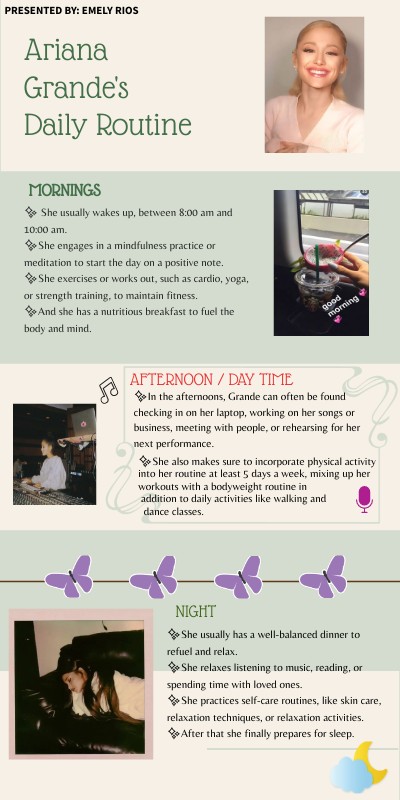 Ariana Grande's Daily Routine | Genially