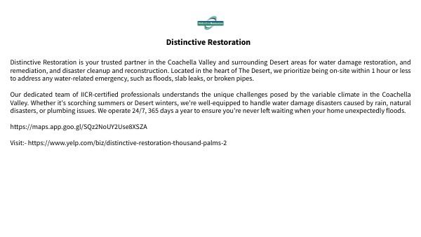 Distinctive Restoration | Genially