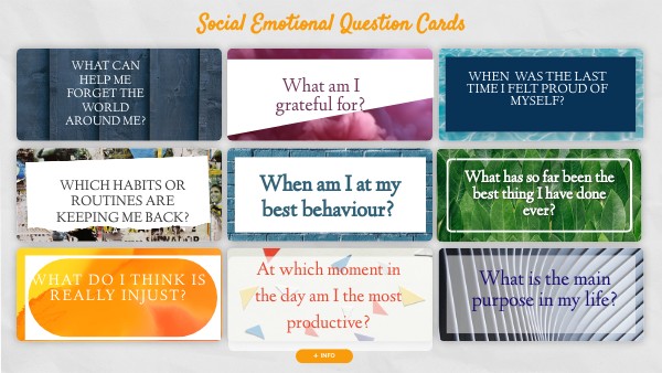 Social Emotional Question Cards | Genially