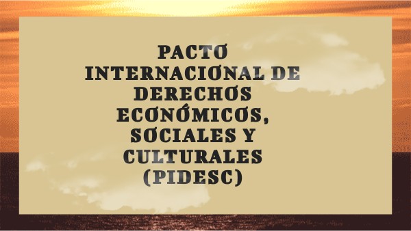PACTO INTERNACIONAL DE DERECHOS ECONOMICOS, SOCIALES Y CULTURALES ...