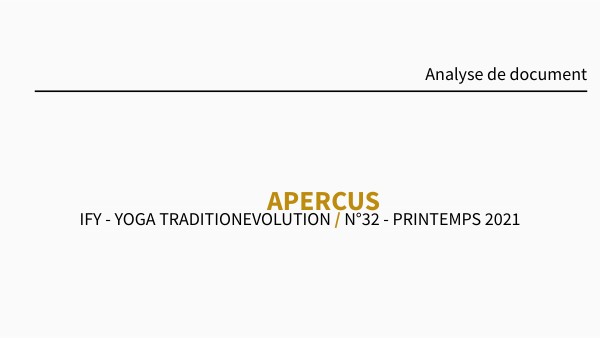 Analyse doc long - YOGA