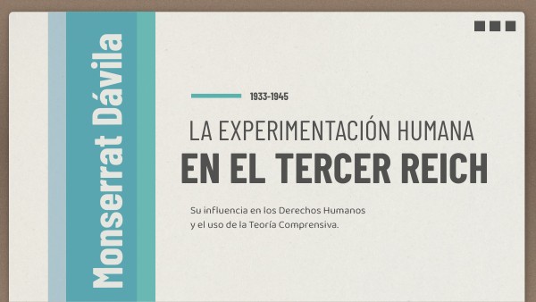 Experimentación Humana. Tercer Reich
