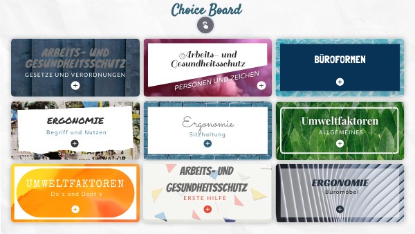 CHOICE BOARD | Genially