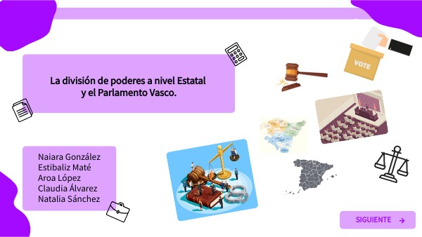 La división de poderes a nivel Estatal y el Parlamento Vasco | Genially