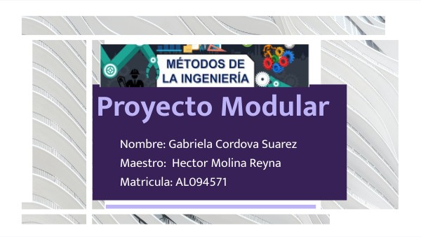 Proyecto modular Ingenieria de Metodos