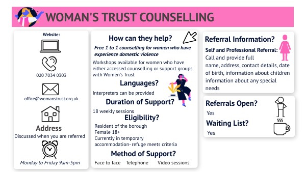 Woman's Trust Counselling | Genially