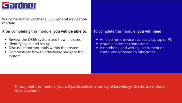 Course Setup D365 General Navigation