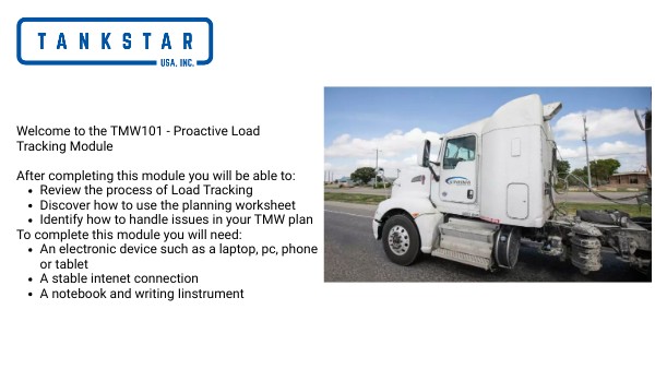 TMW101 -Load tracking