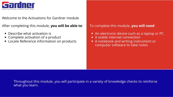 Generac Course setup (activations for gardner) | Genially