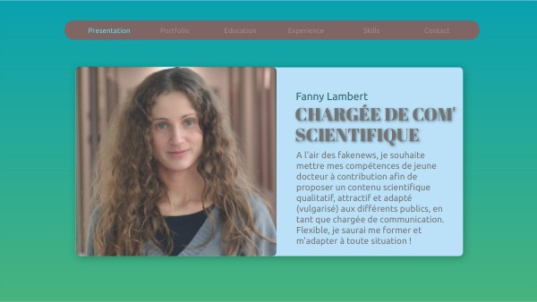 CV intéractif Fanny Lambert