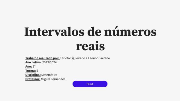 Intervalos de números reais | Genially