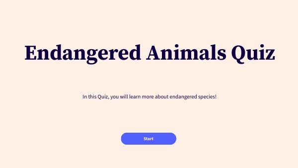 Endangered Animals Quiz | Genially