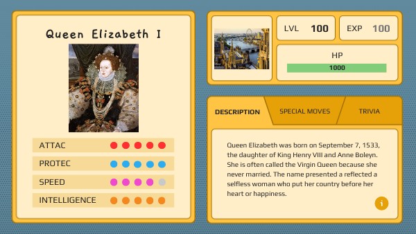 Queen Elizabeth - Pokemon CHARACTER SHEET