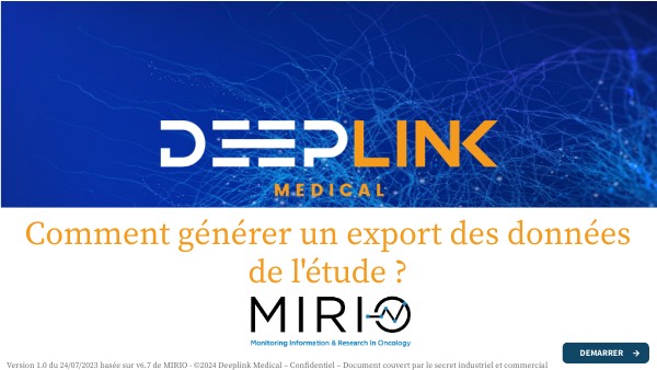 Comment générer un export des données de l'étude