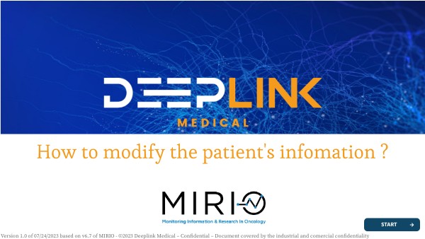 How to modify the patient's information
