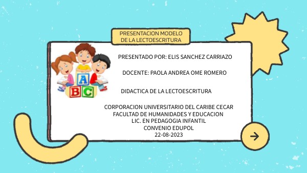 PRESENTACION MODELO DE LA LECTOESCRITURA