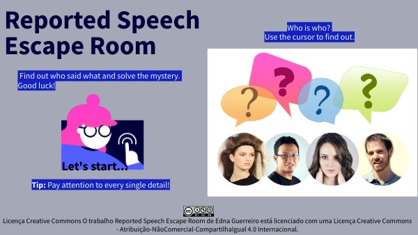 REPORTED SPEECH ESCAPE ROOM | Genially
